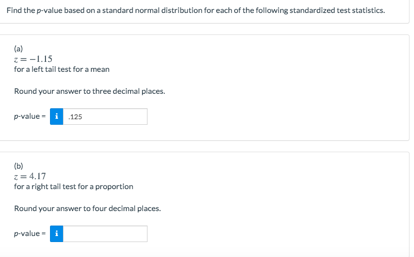 Solved: Find The P-value Based On A Standard Normal Distri... | Chegg.com