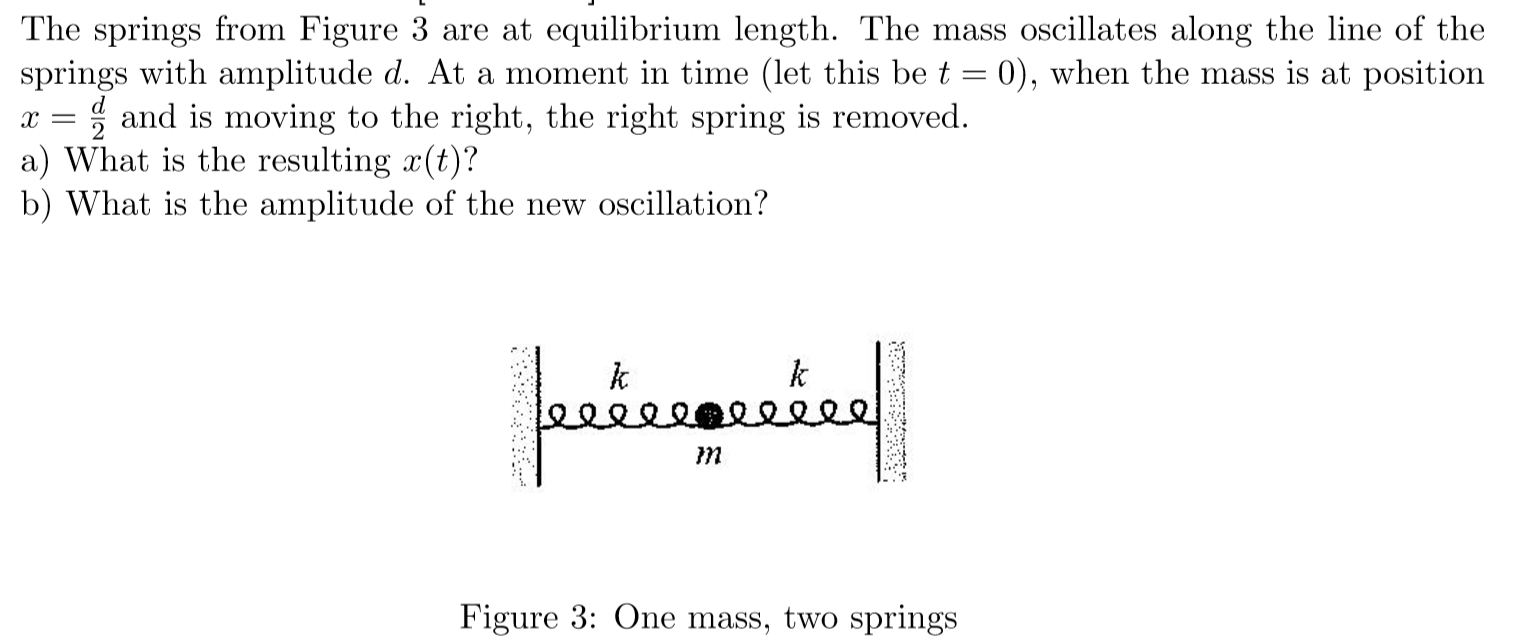 Solved The springs from Figure 3 are at equilibrium length. | Chegg.com