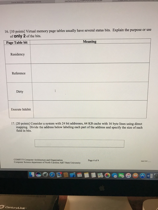 Solved Virtual memory page tables usually have several | Chegg.com