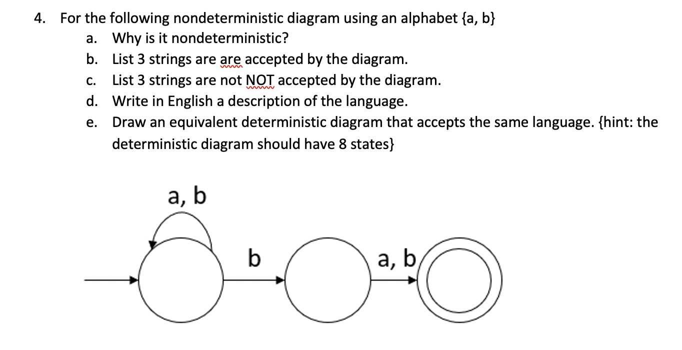 Solved 4. For the following nondeterministic diagram using | Chegg.com