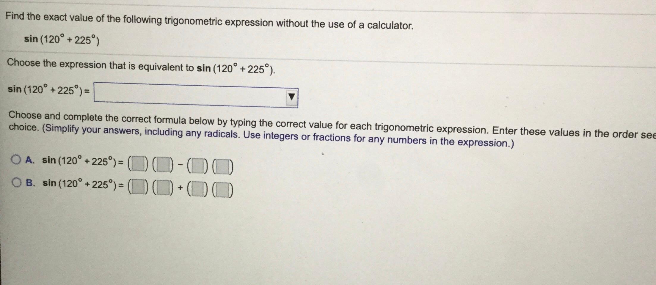 Solved Find the exact value of the following trigonometric | Chegg.com