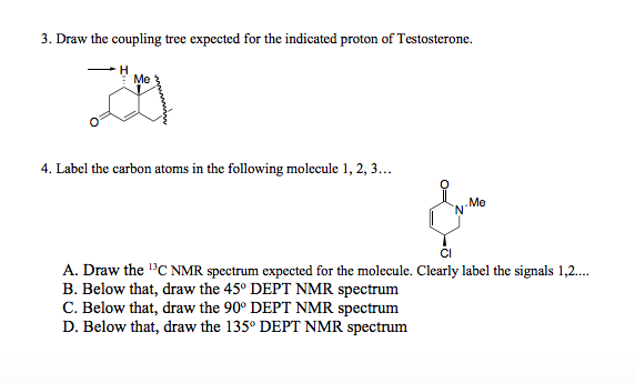 Solved 3. Draw the coupling tree expected for the indicated | Chegg.com