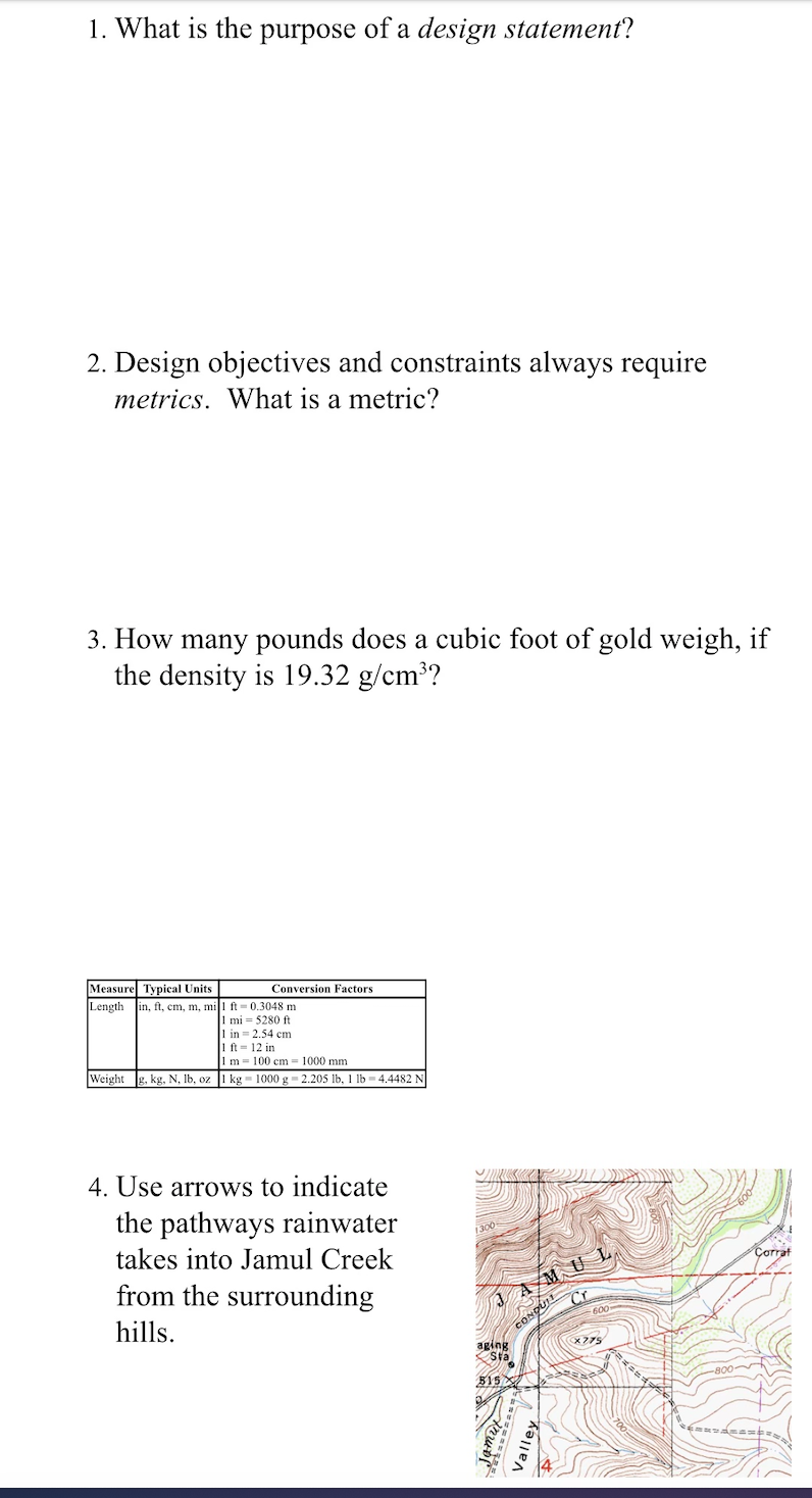 Solved 1. What is the purpose of a design statement? 2. | Chegg.com
