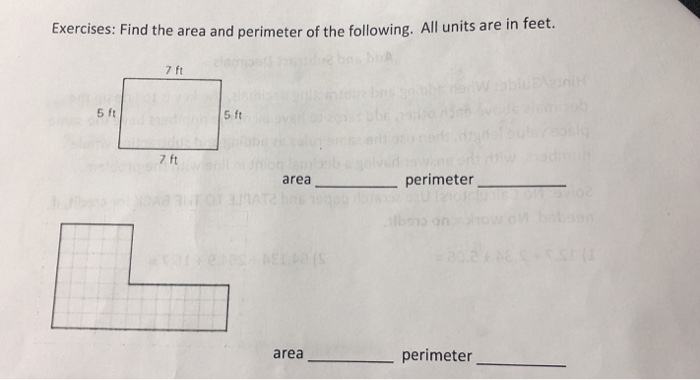 Solved Exercises: Find the area and perimeter of the | Chegg.com