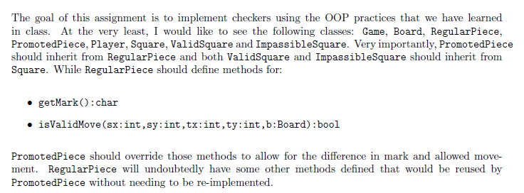 Solved Your assignment is to code a Checkers game. Players | Chegg.com