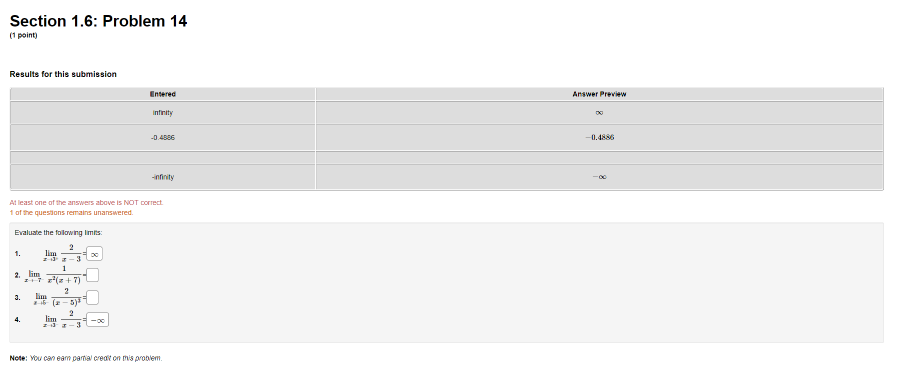 Solved Section 1.6: Problem 14 (1 point) Results for this | Chegg.com