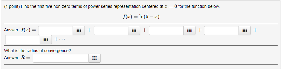 Solved (1 point) Consider the function arctan(x/9). Write a | Chegg.com