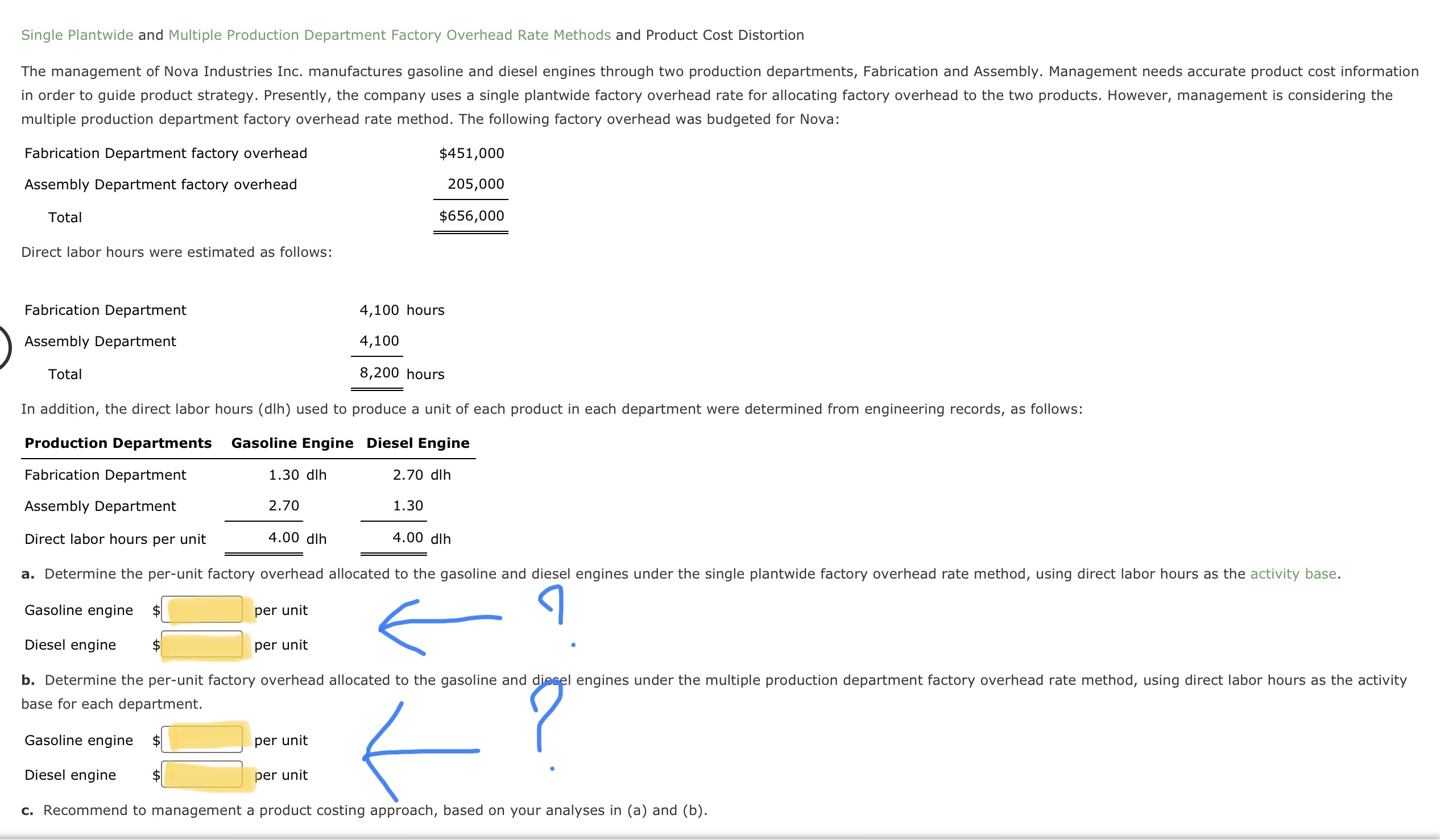 Solved Single Plantwide and Multiple Production Department | Chegg.com