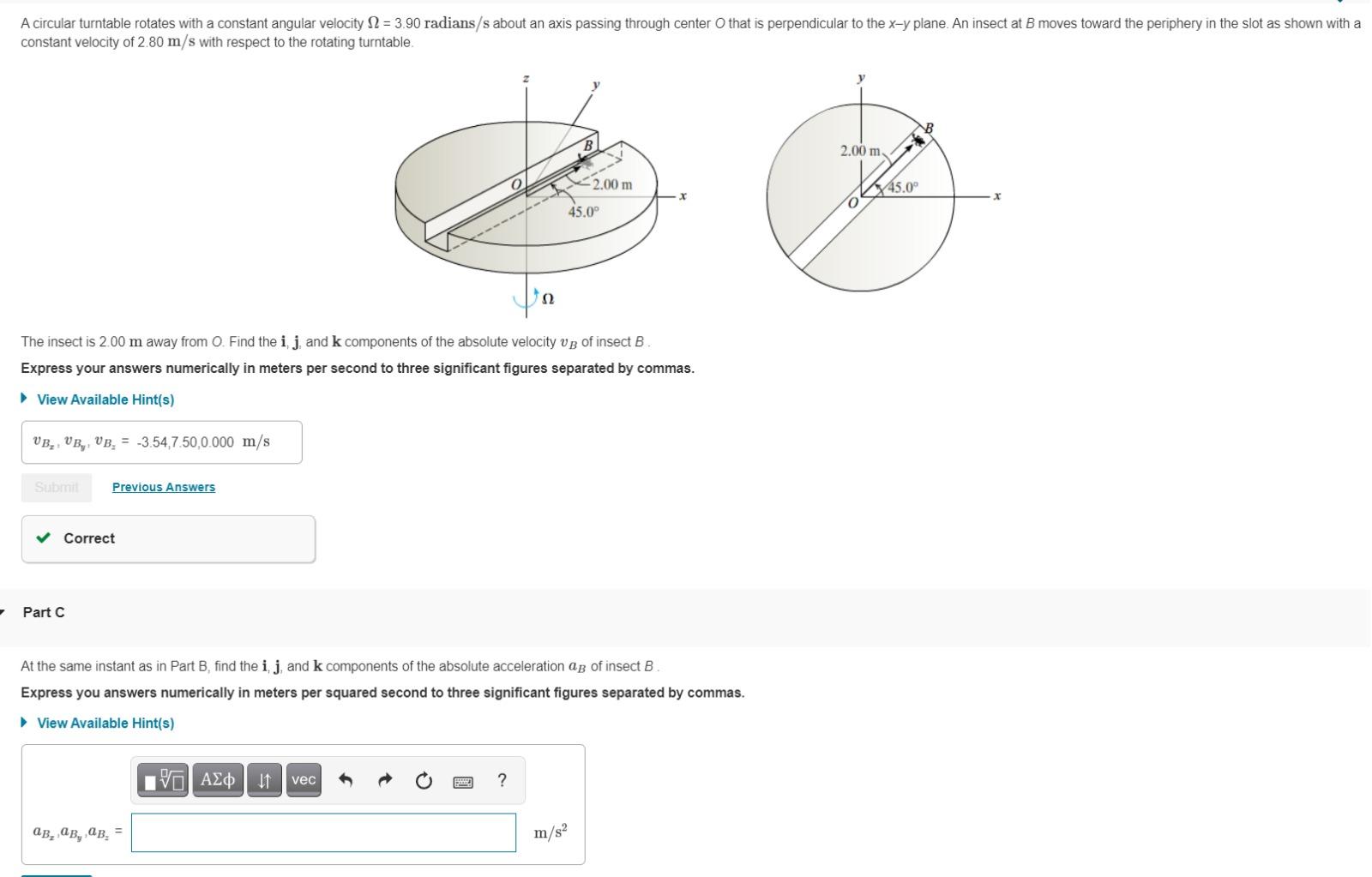 Solved A circular turntable rotates with a constant angular | Chegg.com