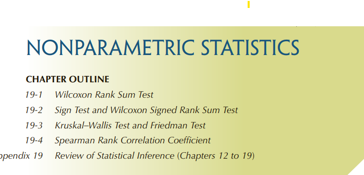 Solved NONPARAMETRIC STATISTICSCHAPTER OUTLINE19-1 ﻿Wilcoxon | Chegg.com
