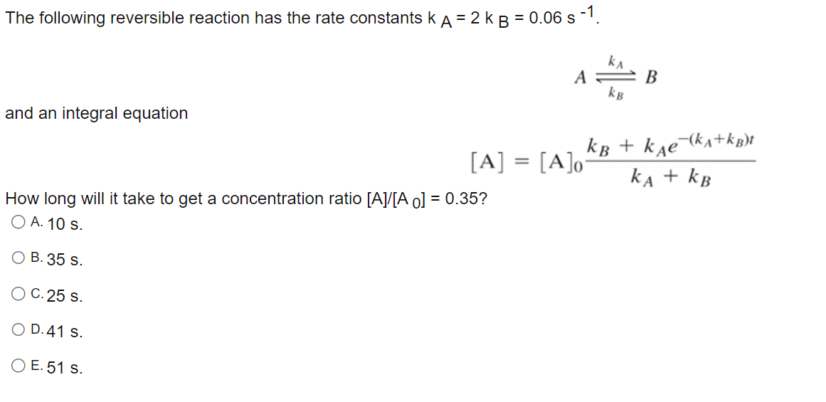 Solved The following reversible reaction has the rate | Chegg.com