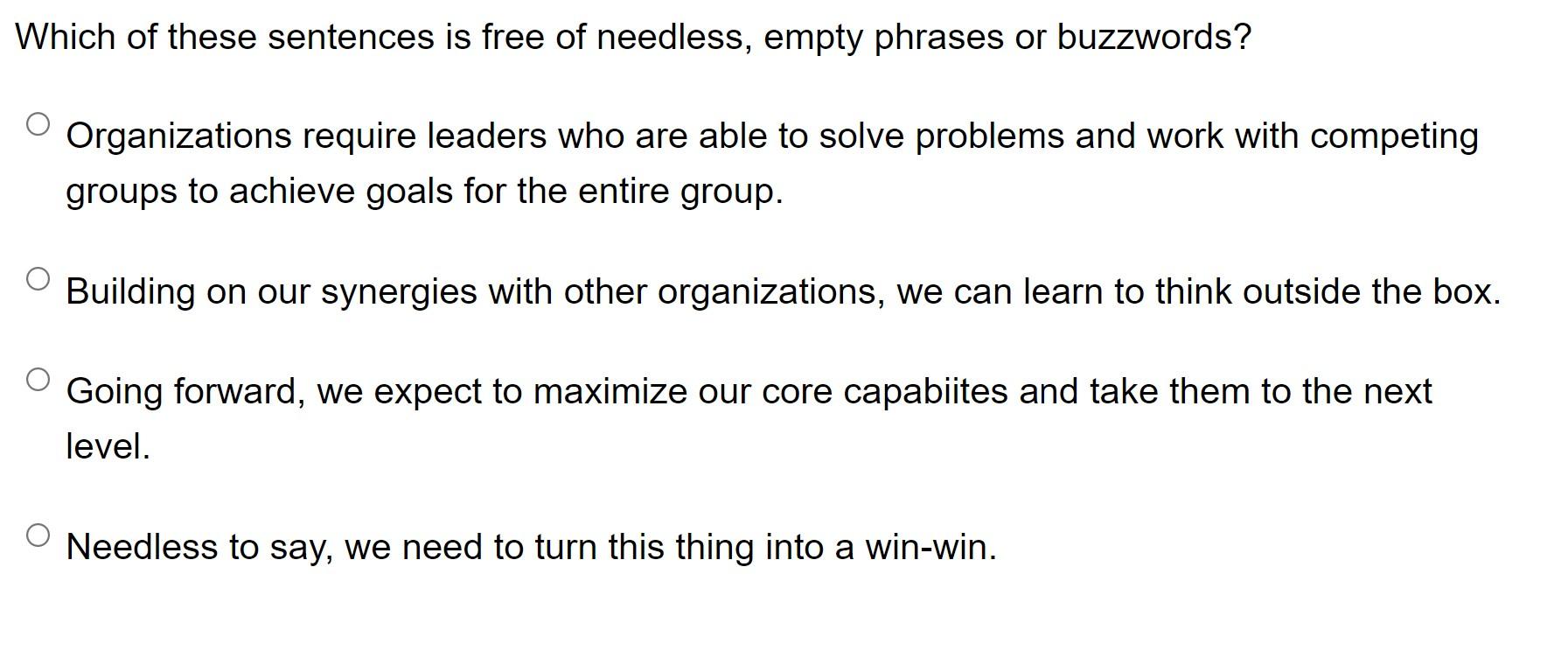 Solved Which of these sentences is free of needless, empty | Chegg.com