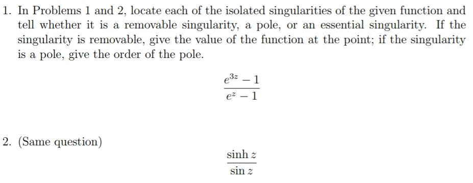 Solved 1. In Problems 1 and 2, locate each of the isolated | Chegg.com
