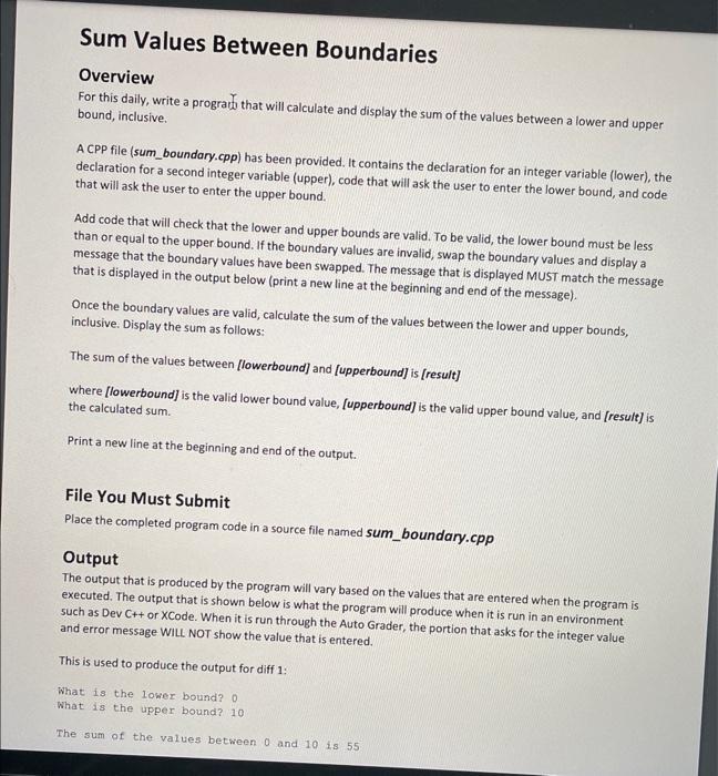 Solved Overview For this daily, write a prograti that will | Chegg.com