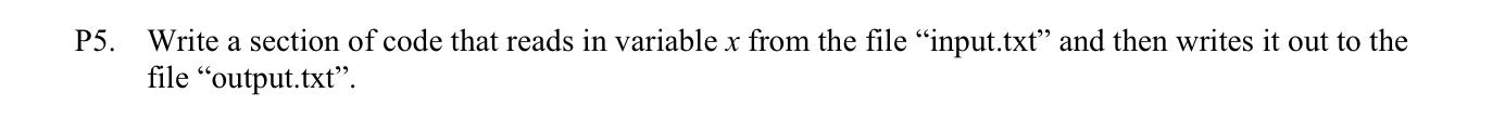 Solved P5 Write A Section Of Code That Reads In Variable X 3680