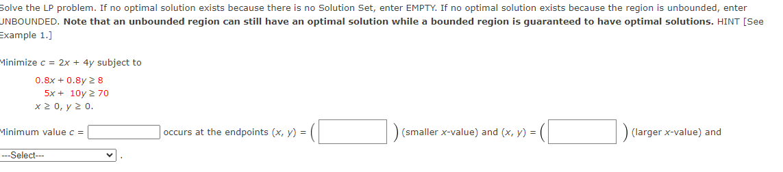 Solved Solve the LP problem. If no optimal solution exists | Chegg.com