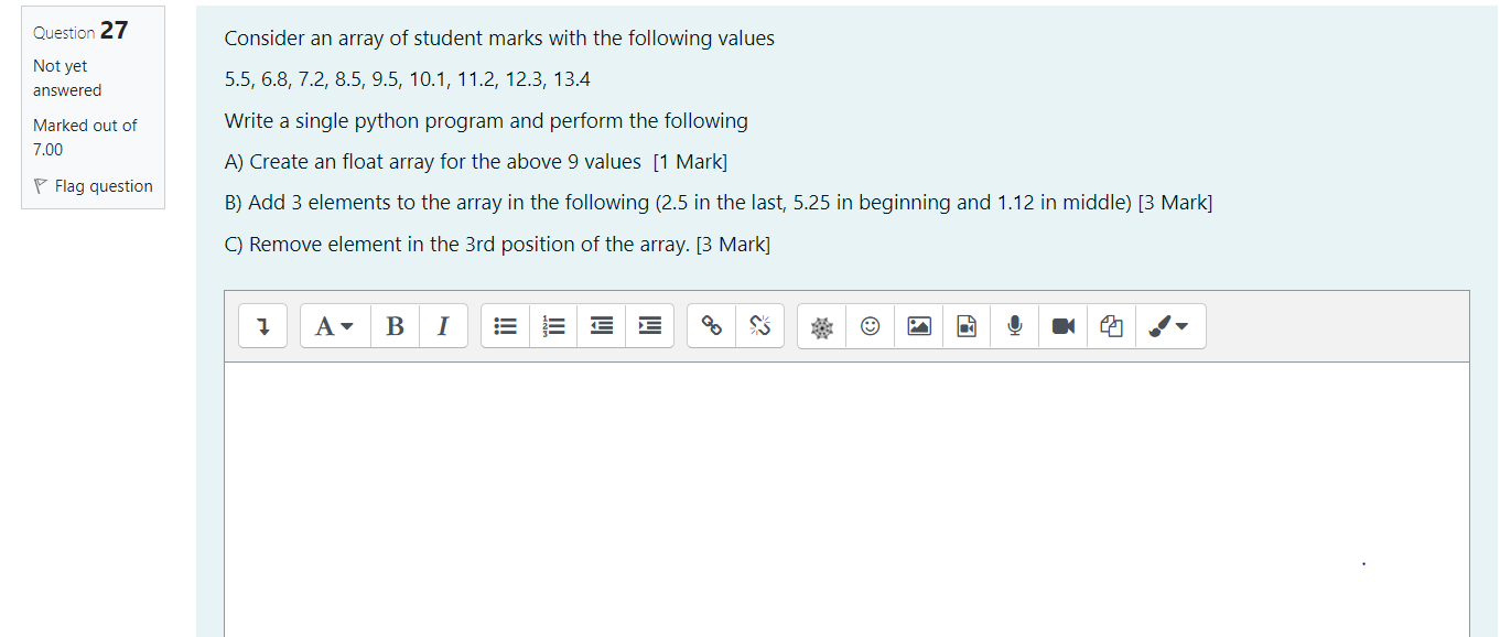 Solved Question 27 Not yet answered Marked out of 7.00 | Chegg.com