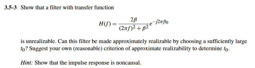 Solved 3.5-3 Show that a filter with transfer function | Chegg.com