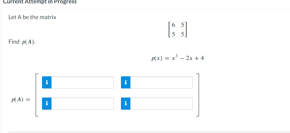 Solved Current Attempt in ProgressLet A ﻿be the | Chegg.com