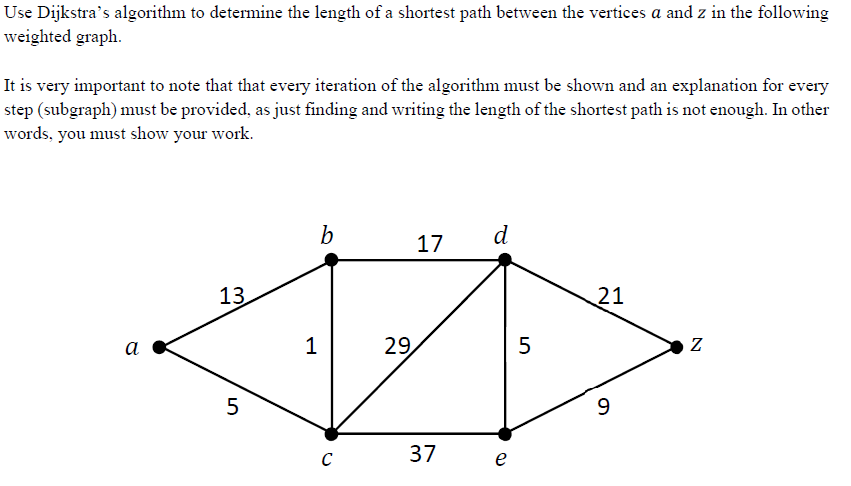 Solved Use Dijkstra's algorithm to determine the length of a | Chegg.com