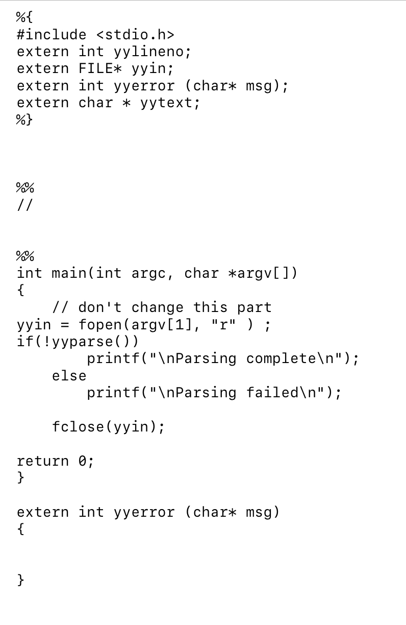 Solved For this phase, you will use Lex tool for writing the | Chegg.com