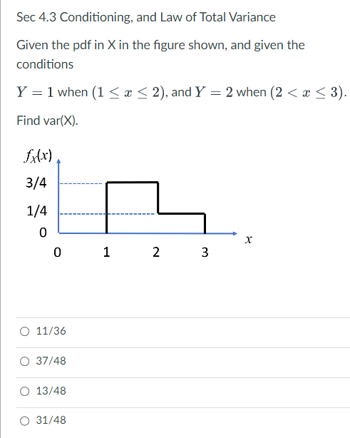 Solved Sec 4.3 Conditioning, and Law of Total Variance Given | Chegg.com