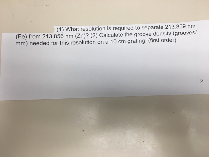 Solved (1) What resolution is required to separate 213.859 | Chegg.com