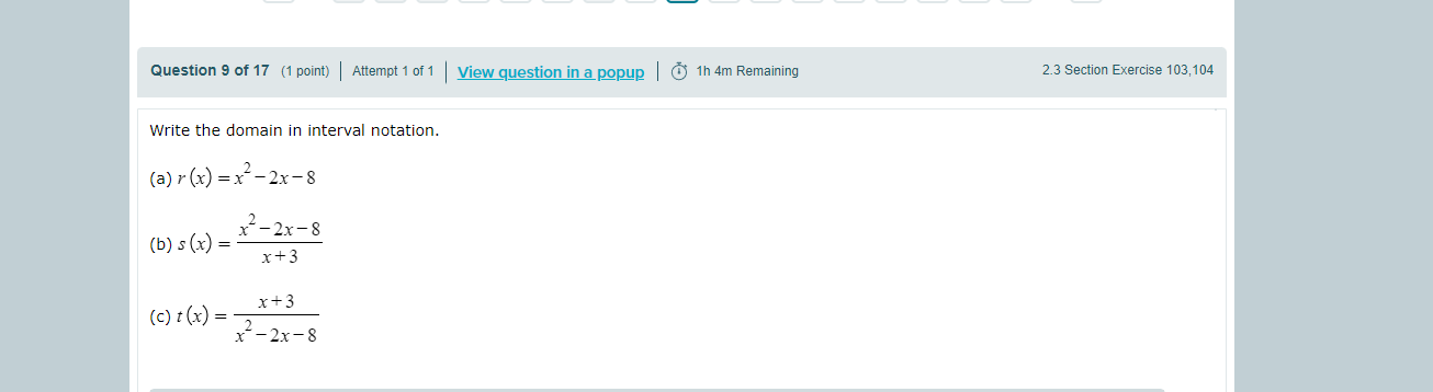 Solved Write the domain in interval notation. (a) | Chegg.com
