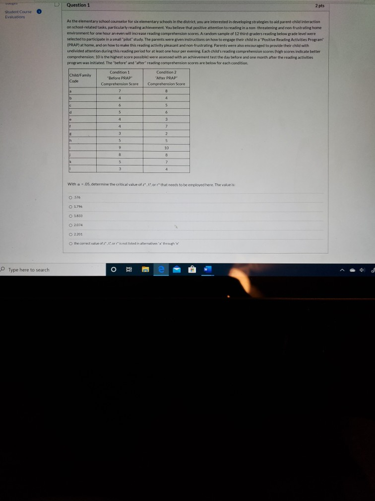 Solved Question 1 2 pts Student Course Evaluations As the | Chegg.com