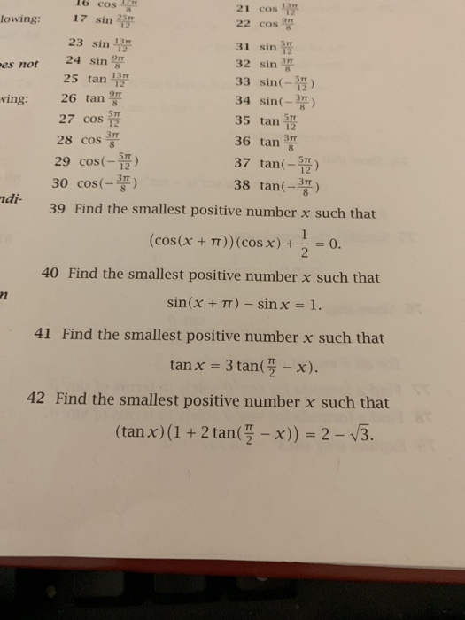 Solved 21 cos 17 sin 2 23 sin 24 sin lowing: 22 cos " 31 sin | Chegg.com