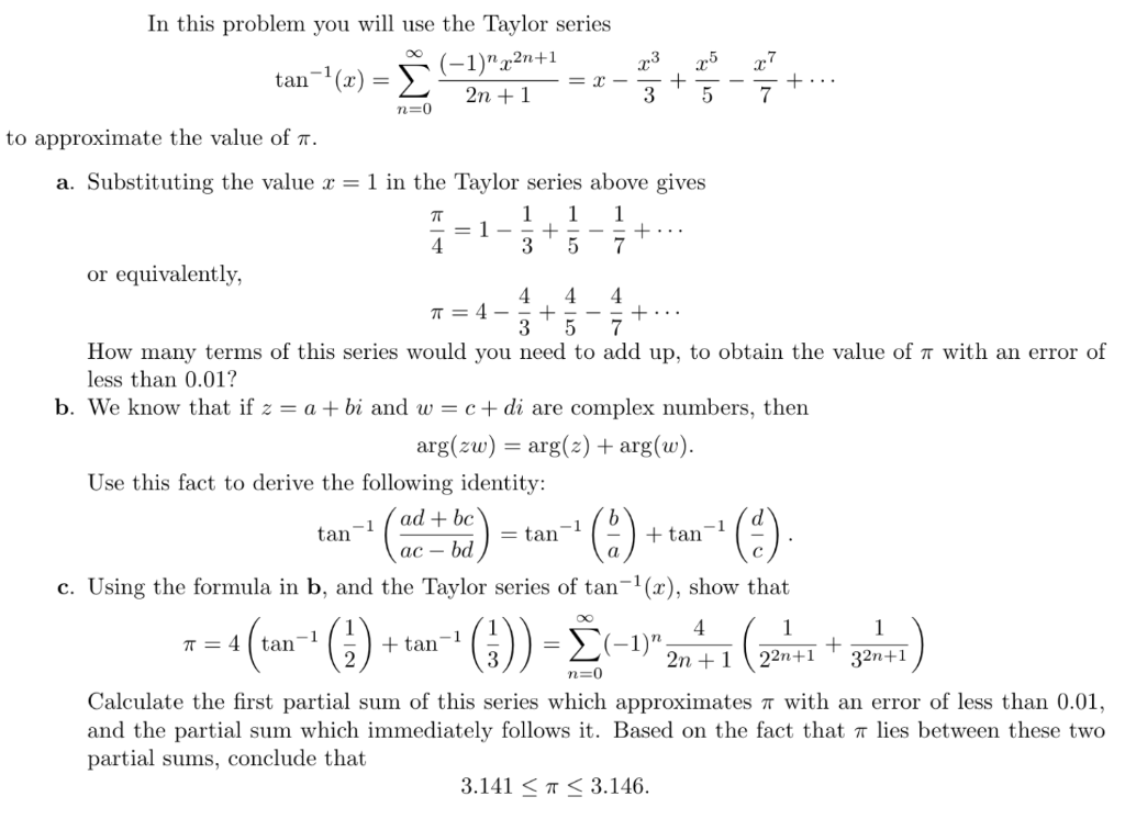 Solved In this problem you will use the Taylor series | Chegg.com