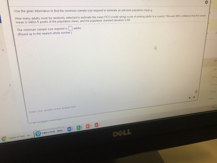 Solved Use the given information to find the minimum sample | Chegg.com
