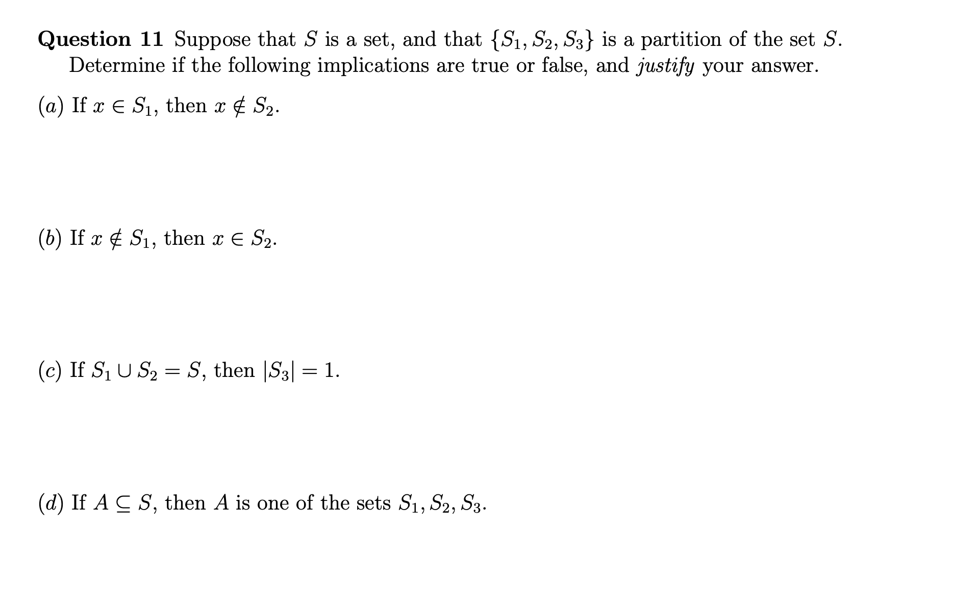 Solved Question 11 ﻿Suppose that S ﻿is a set, and that | Chegg.com