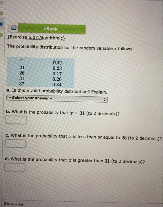 Solved eBook Exercise 5.07 Algorithmic) The probability | Chegg.com