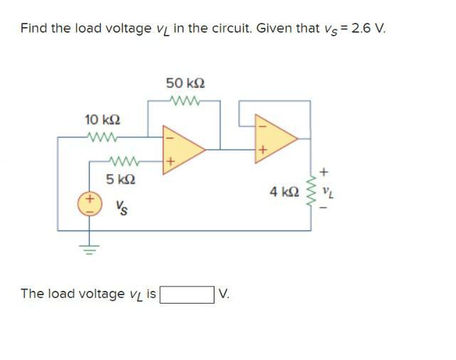 Solved Find the load voltage vL in the circuit. Given that | Chegg.com