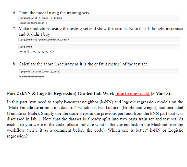Solved This Course Is Machin Learing With Python The 