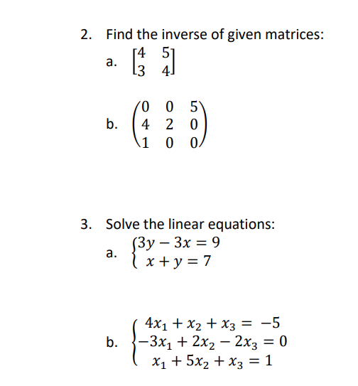 Find the inverse of given | Chegg.com