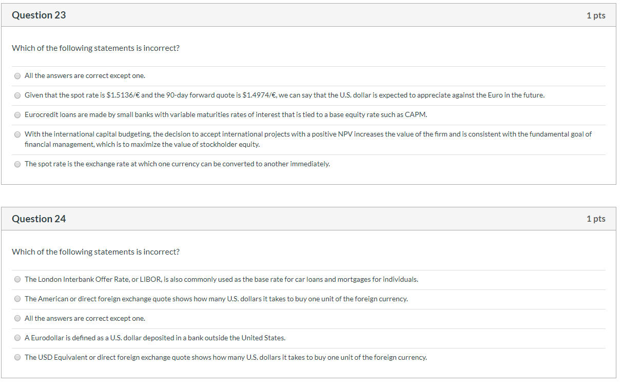 Solved Question 23 1 pts Which of the following statements | Chegg.com