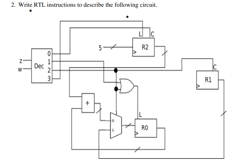 2. Write RTL instructions to describe the following | Chegg.com
