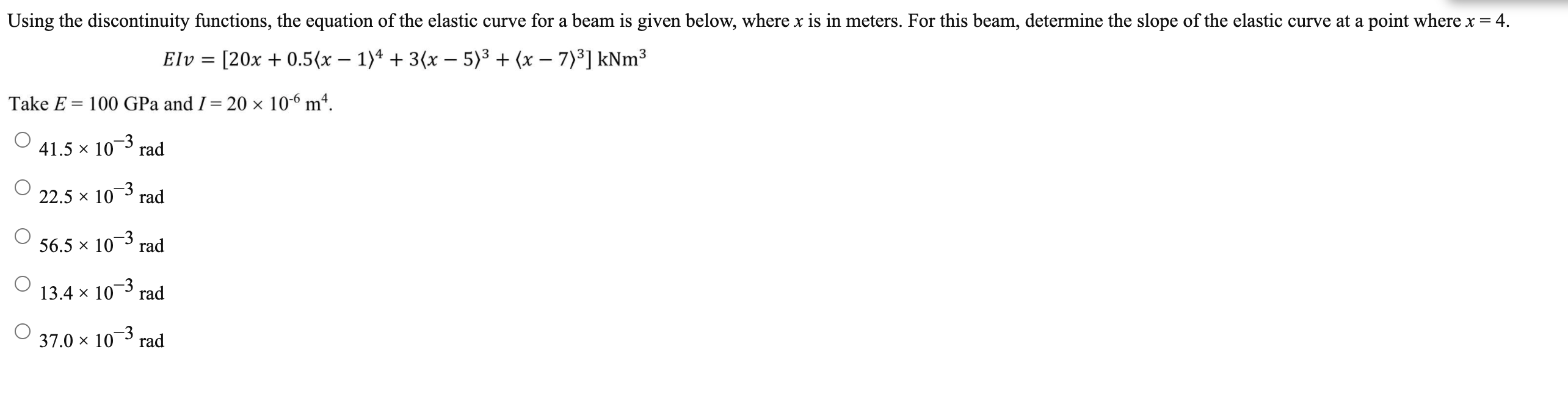 Solved Using the discontinuity functions, the equation of | Chegg.com