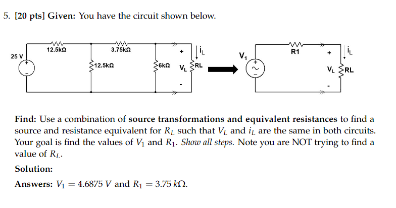 Solved [20 ﻿pts] ﻿Given: You have the circuit shown | Chegg.com