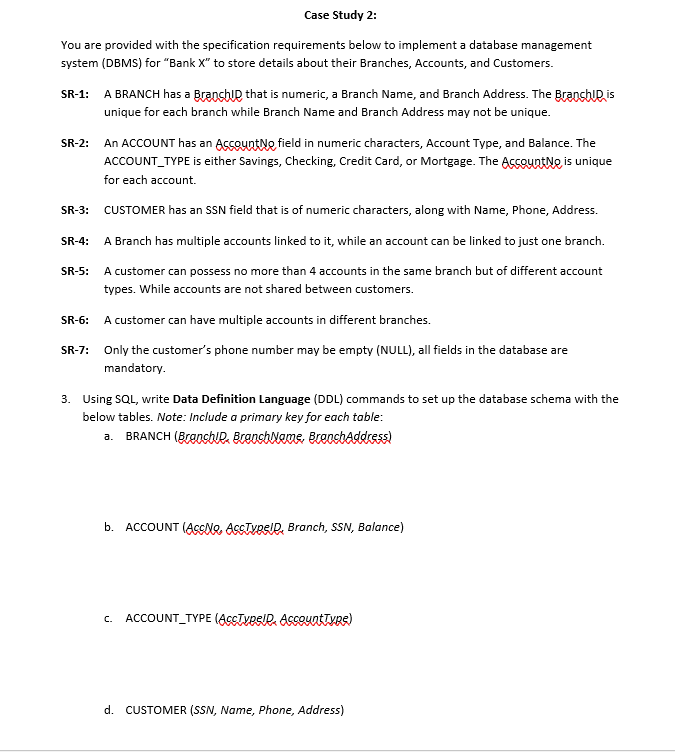 Solved 1 Using Sql Write Data Definition Language Commands