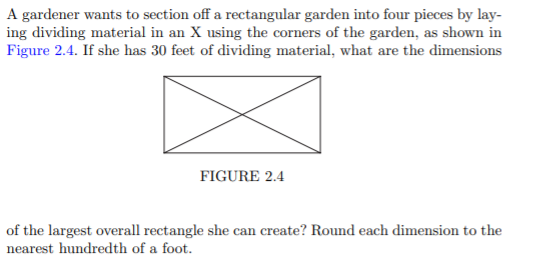 Solved A gardener wants to section off a rectangular garden | Chegg.com