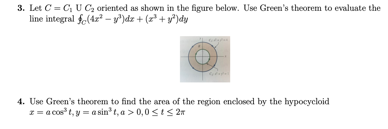 Solved 3. Let C = C1 U C2 oriented as shown in the figure | Chegg.com