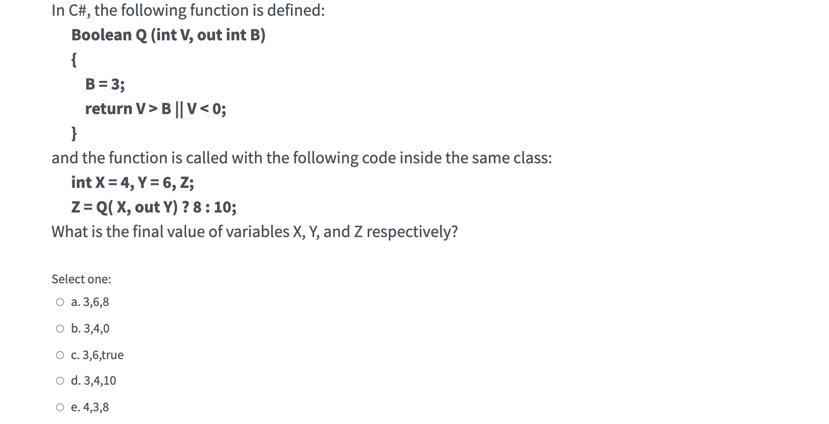 Solved In C#, the following function is defined: Boolean Q | Chegg.com