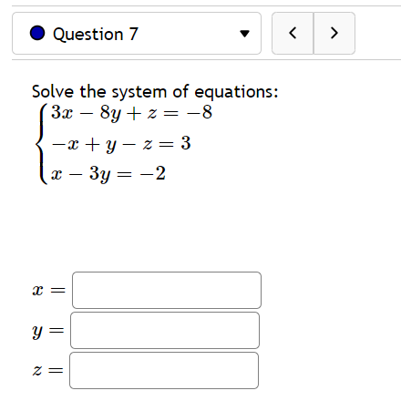 Solved Solve the system of equations: | Chegg.com
