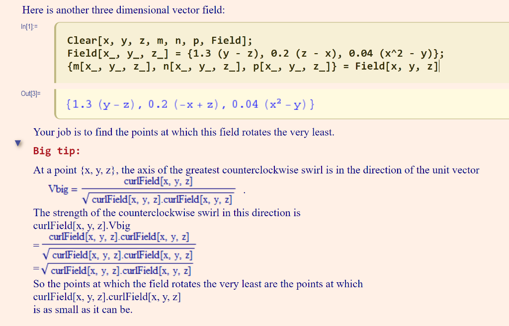 Here is another three dimensional vector field: | Chegg.com