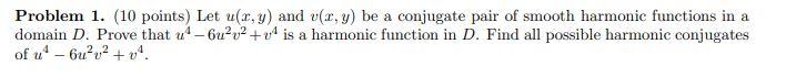 Solved Problem 1. (10 points) Let u(x,y) and v(x, y) be a | Chegg.com
