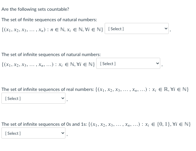Solved Are the following sets countable? The set of finite | Chegg.com