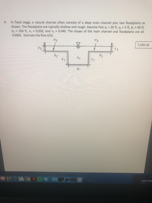 Solved In flood stage, a natural channel often consists of a | Chegg.com